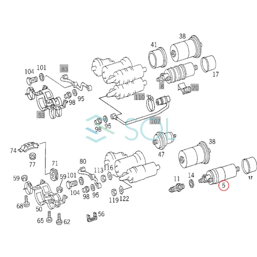 ベンツ W201 W124 フューエルポンプ 燃料ポンプ ガソリンポンプ BOSCH製 190E 230E 260E 300E ...
