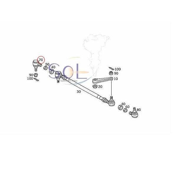 Mercedes-Benz ベンツ W463 ドラッグリンクエンド センターリンクエンド 左側 G320 G500 G550 G55 ...