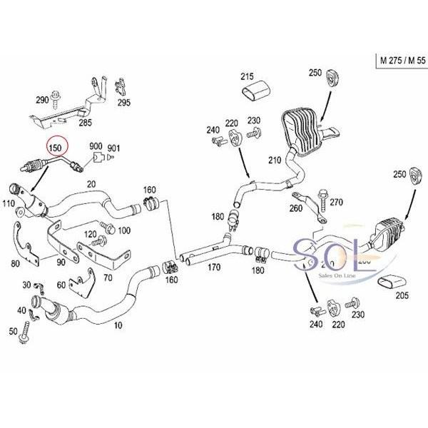 Mercedes-Benz ベンツ W220 W221 R230 O2センサー ラムダセンサー S600 S65 SL600 SL65 ...
