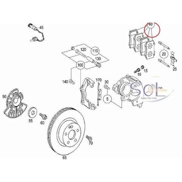 Mercedes-Benz（メルセデス・ベンツ） HAPAD フロント ブレーキパッド 左右セット ベンツ W211 W215 W219 ...