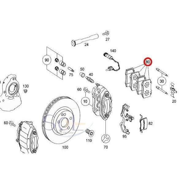 Mercedes-Benz（メルセデス・ベンツ） HAPAD フロント ブレーキパッド ベンツ W221 W216 R230 S280 ...
