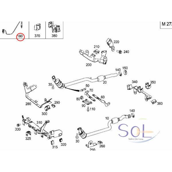 Mercedes-Benz ベンツ W219 W209 W251 O2センサー 330mm CLS350 CLS500 CLS550 ...