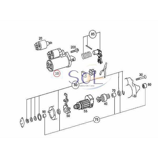 Mercedes-Benz ベンツ Cクラス W204 C180 C200 C250 スターター セルモーター スターターモーター リビルト ...