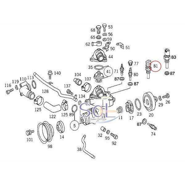 Mercedes-Benz ベンツ W463 W140 R129 W638 クーラント 水温センサー G320 S280 S320 S500 ...
