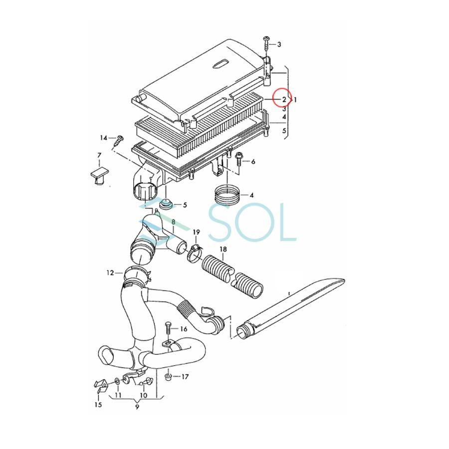 VW ゴルフ4 ボーラ ルポ ニュービートル ポロ エアフィルター 036129620F 036129620C 032129620C 出荷締切 ...