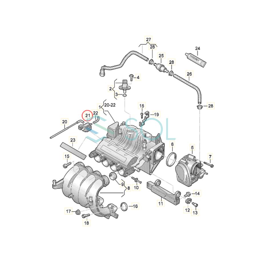 VW ゴルフ5(1K1 1K5) ゴルフ6(5K1 AJ5 517) ゴルフ プラス＋(5M1 521) トゥーラン(1T3) EGR ソレノイドバルブ パージバルブ 037906283C ...