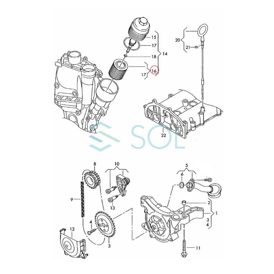 Audi アウディ A3(8P1 8PA) オイルフィルター 03C115562 03C115562A 03C115577A 出荷締切18時 ...