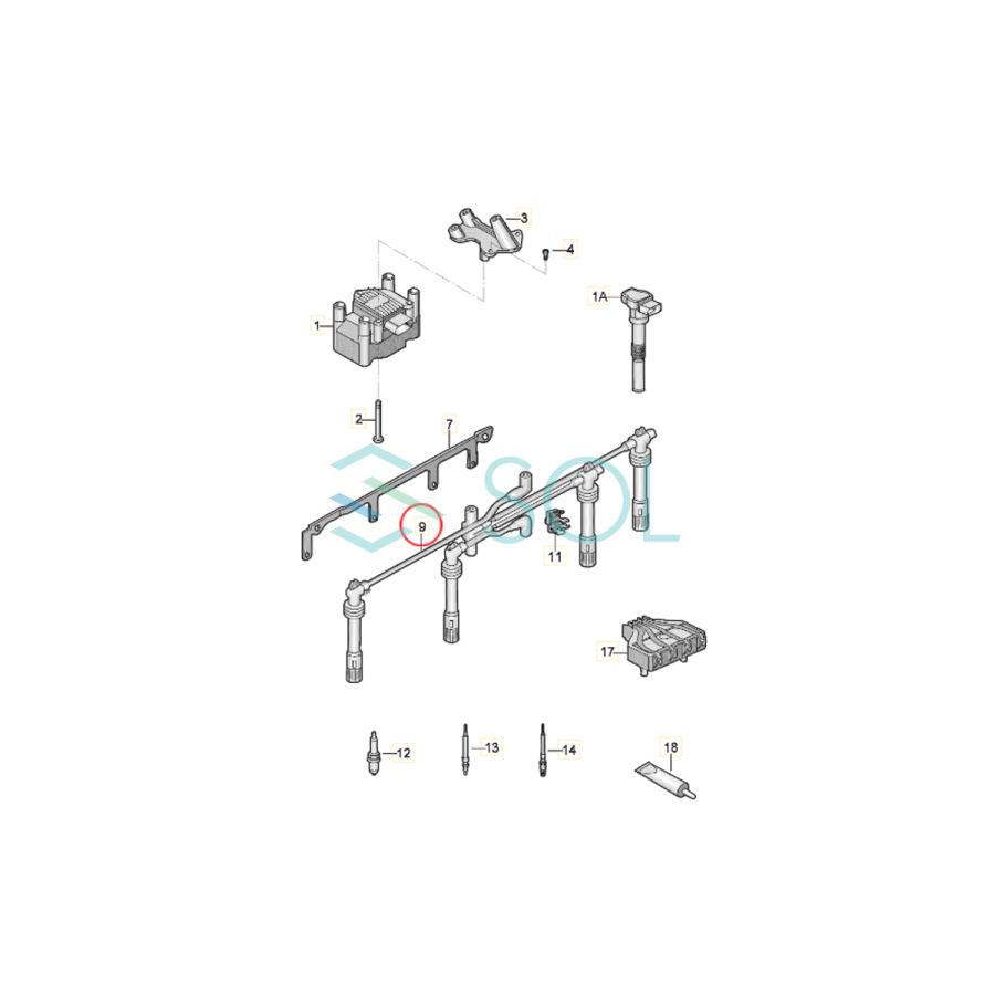 フォルクスワーゲン VW ゴルフ6(5K1 AJ5 517) ビートル(5C1 5C2) プラグコード イグニッションケーブル 4本セット(1 ...