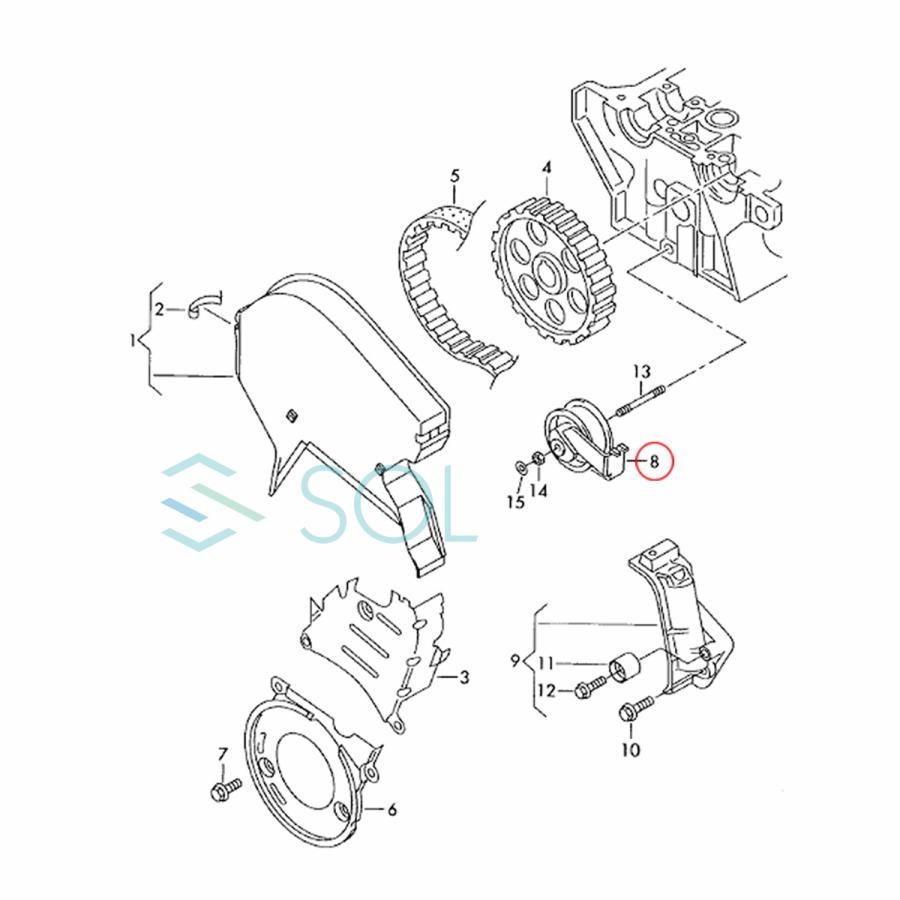 フォルクスワーゲン（Volkswagen） VW ポロ(9N_) タイミングベルト ベルトテンショナープーリー INA製 06B109243C ...