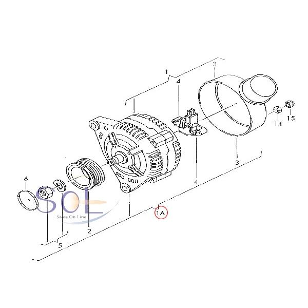 Audi（アウディ） CAPSOL A4 8E 8H オルタネーター 06B903016AB 06B903016AA 06B903019E ...