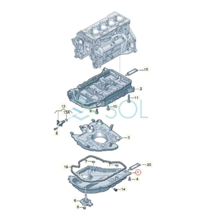 フォルクスワーゲン VW アルテオン(3H7 3H8) ゴルフ7(BA5 BV5 5G1 BQ1 BE1 BE2) エンジン オイルパン ガスケット付 06K103600AE ...