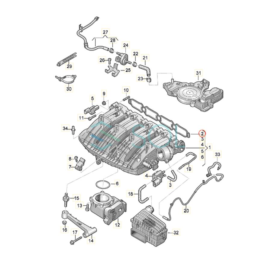 フォルクスワーゲン VW ゴルフ7(BA5 BV5 5G1 BQ1 BE1 BE2) パサートB8(3G2 CB2 3G5 CB5) インテークマニホールドガスケット インマニガスケット ...