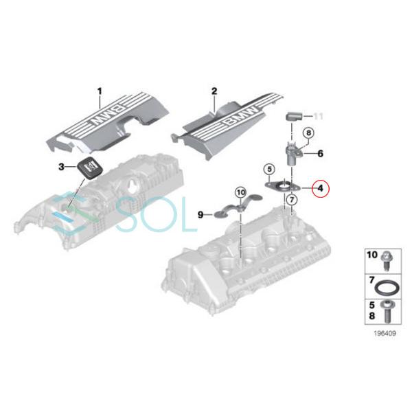 BMW E60 E61 E63 E64 E53 E70 X5 エキセントリックシャフトセンサー ガスケット 左右セット 540i 545i 550i 645Ci 650i 4.4i 4.8i ...
