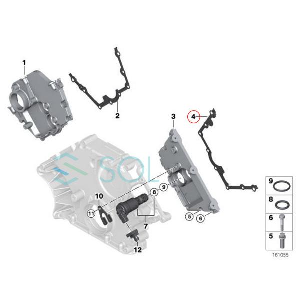 BMW E65 E66 E53 E70 X5 タイミングケースガスケット 左側 735i 740i 745i 745Li 750i 750Li 760Li 4.4i 4.8i 4.8is ...