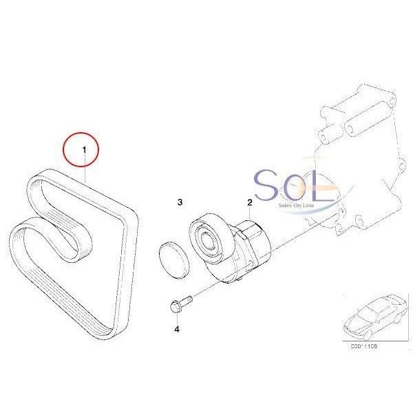 BMW BMW E46 E36 オルタネーター側 ファンベルト 318Ci 318i 318is 318t 6PK1733 ...