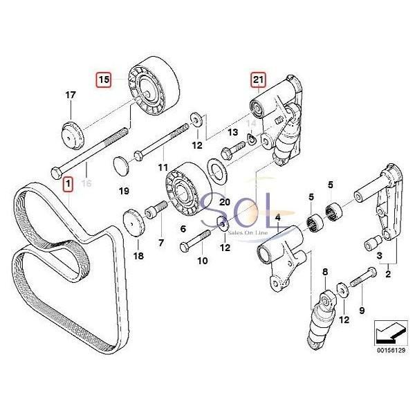 BMW E60 E61 E53 X5 油圧式 ベルトテンショナー プーリー ベルト 3点SET 525i 530i 3.0i ...