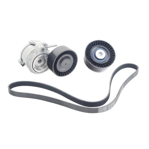 BMW E60 E61 E63 E64 ベルトテンショナー(機械式) + プーリー ベルト 3点セット 540i 545i 550i ...