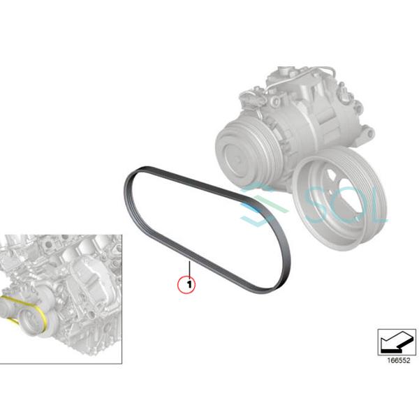 BMW F07 F10 F11 F06 F12 F13 エアコンコンプレッサー用 ファンベルト 550i 650i 4PK803 ...