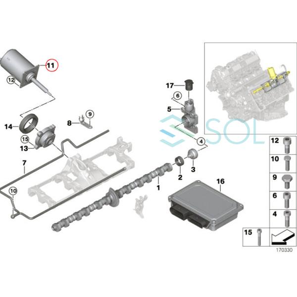 BMW E65 E66 E53 E70 X5 VANOS VVTモーター シリンダーアクチュエーター 735i 740i 745i 745Li 750i 750Li 4.4i 4.8i 4 ...
