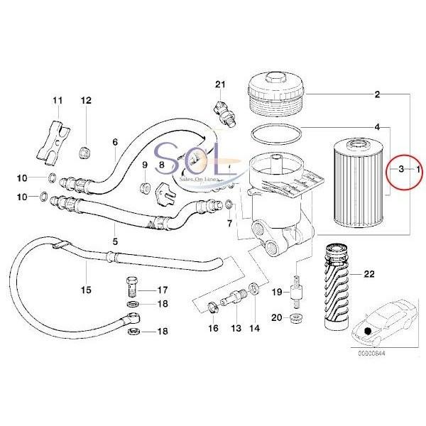 BMW E32 E38 E39 E53 X5 エンジンオイルフィルター 730i 735i 740i 750i 750iL 540i M5 4 ...