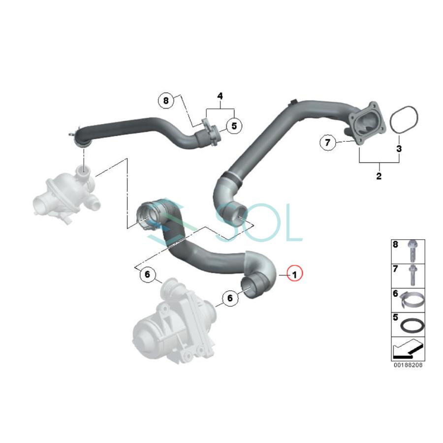BMW F01 F02 ラジエーターホース クーラントホース ウォーターホース 740i 740Li 11537581576 出荷締切18時 ...