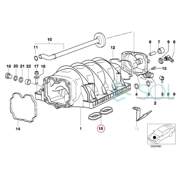 BMW E34 E39 E32 E38 E53 X5 インマニガスケット インテークマニホールドガスケット 530i 540i 730i ...