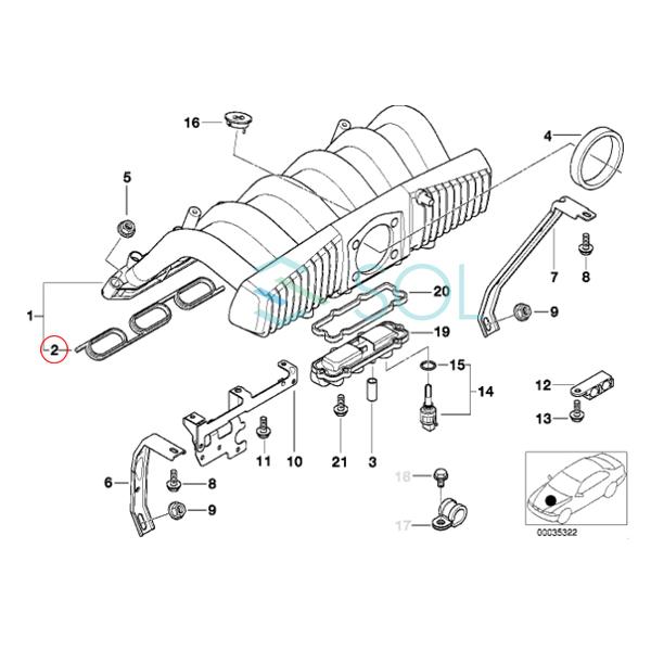 BMW BMW E36 E39 Z3 インマニガスケット インテークマニホールドガスケット 320i 323i 328i M3 528i 2. ...