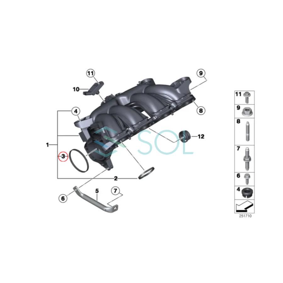 BMW F20 F21 F30 インマニガスケット インテークマニホールドガスケット 116i 118i 118d 120i 320i ...