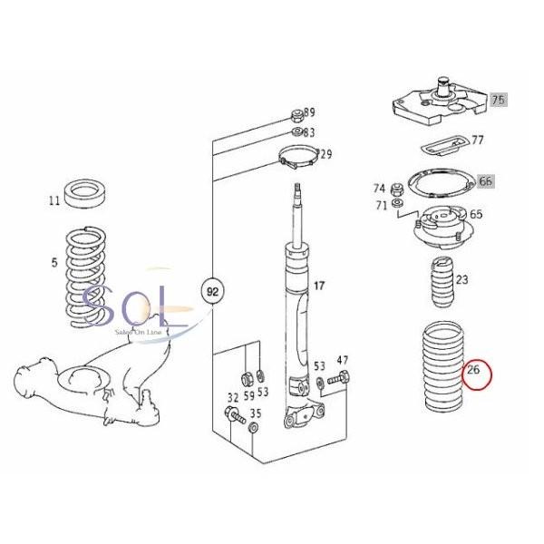Mercedes-Benz（メルセデス・ベンツ） ベンツ W201 W124 フロントショック バンプラバー ダストブーツ 左右セット 190E E220 E280 E300 E320 ...