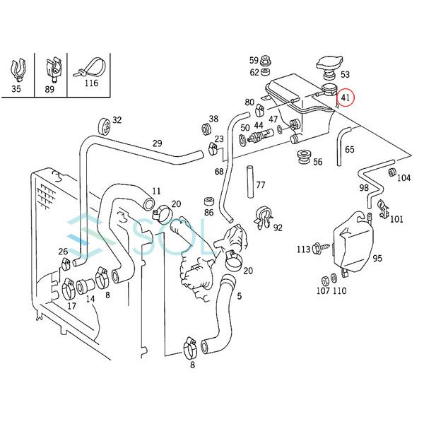 Mercedes-Benz ベンツ W124 W201 ラジエーター エクスパンションタンク サブタンク リザーバータンク E300 190E ...