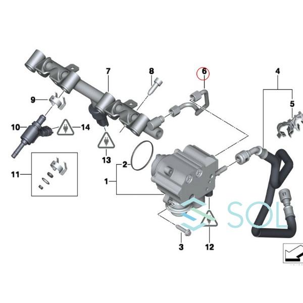 BMW MINI R55 R56 R57 R58 R59 後期用 純正品 ハイプレッシャーホース 13537598428 出荷締切18時 ...