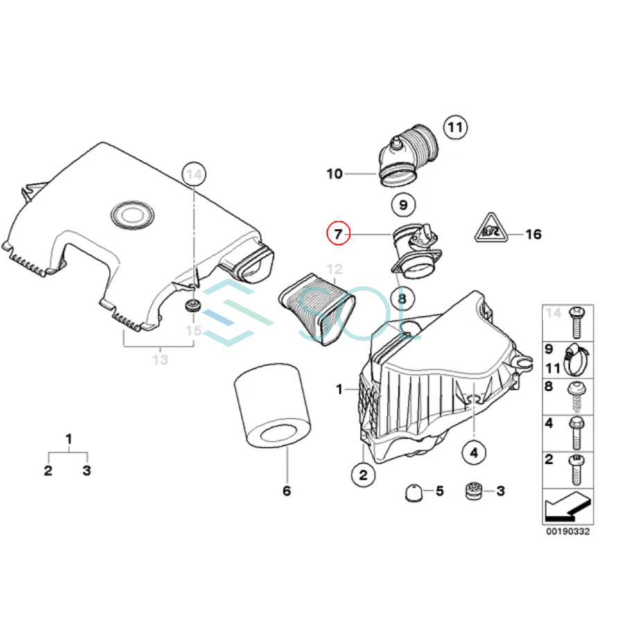 BMW E82 E87 E88 E90 E91 E92 E84 X1 エアマスセンサー エアフロメーター 純正品 116i 118i 120i 320i 18i 13717565691 出荷 ...