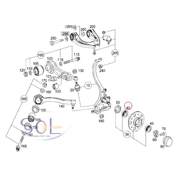 【特価品】ベンツ W215 W220 W211 フロント ホイール ハブ ローラーベアリング 1409810305 出荷締切18時 ...