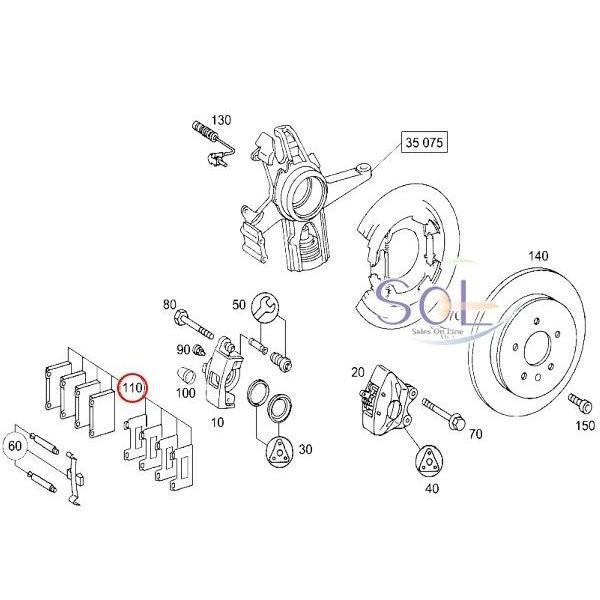 ベンツ W163 リア ブレーキパッド 左右セット ML270 ML320 ML350 ML430 ML55 1634201120 ...