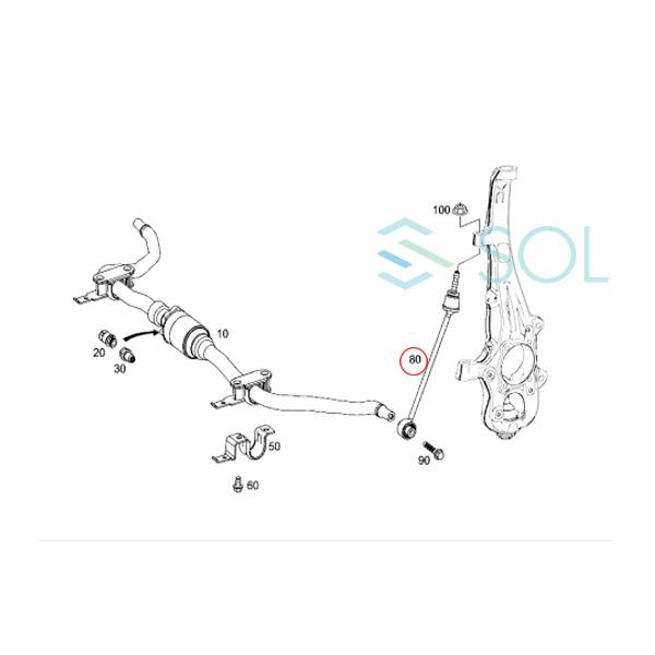 Mercedes-Benz ベンツ W166 フロント スタビライザーリンク スタビリンク 右側 ML350 ML63 GLE350d ...