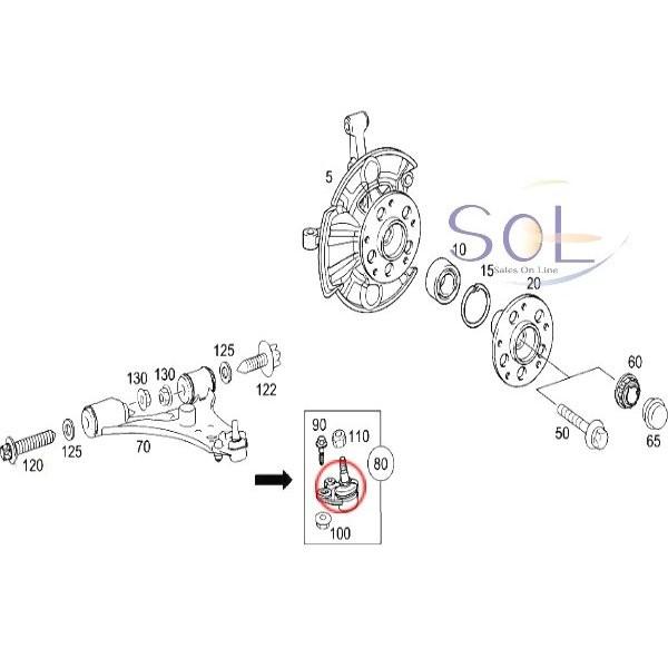 ベンツ W169 W245 フロント コントロールアーム ロアアーム ボールジョイント 左右共通 A170 A180 A200 B170 ...