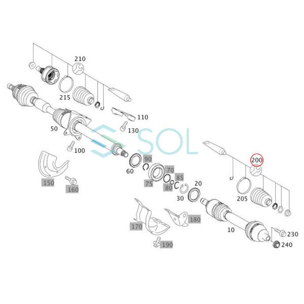 ベンツ W169 W245 ドライブシャフトブーツキット インナー側 左右セット A170 A180 A200 B170 B180 B200 ...