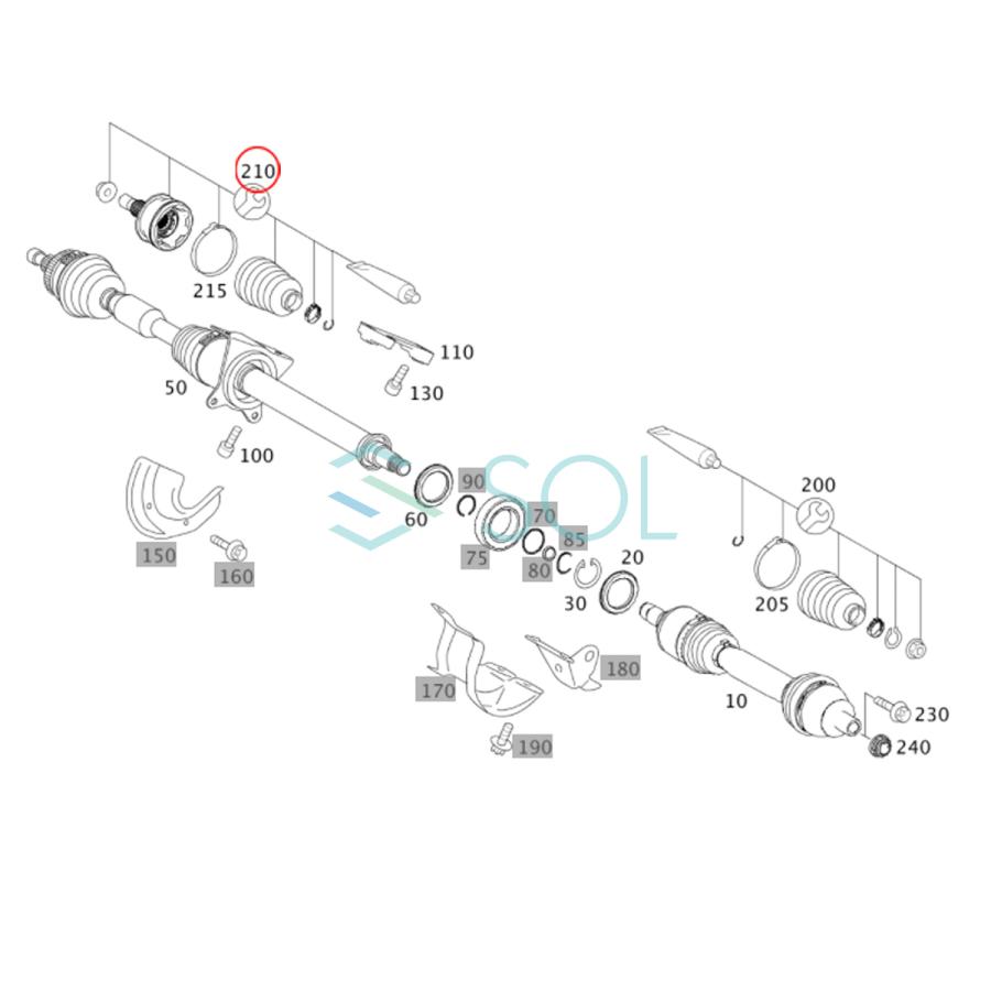 Mercedes-Benz ベンツ W169 W245 ドライブシャフトブーツキット アウター側 左右共通 A170 A180 A200 ...