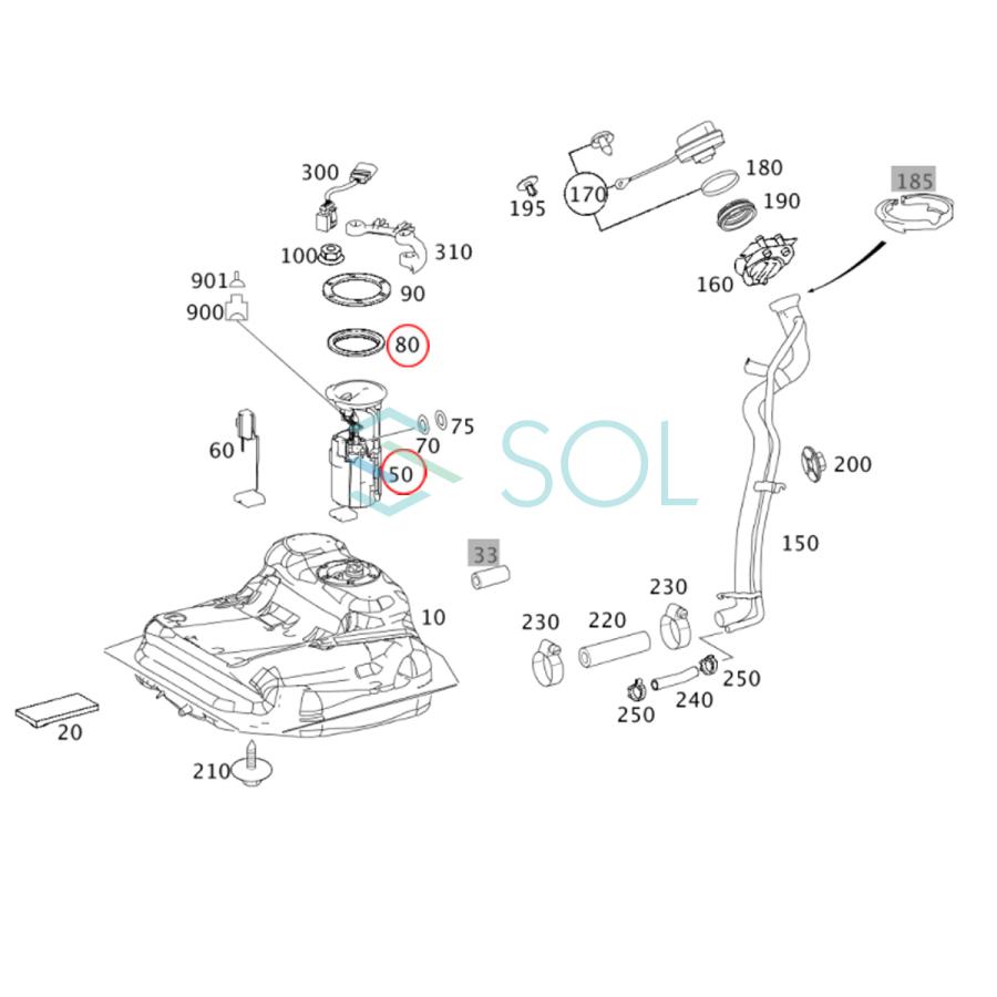 Mercedes-Benz ベンツ W169 W245 燃料ポンプ ガソリンポンプ フューエルポンプ シールリング付 A170 A180 ...