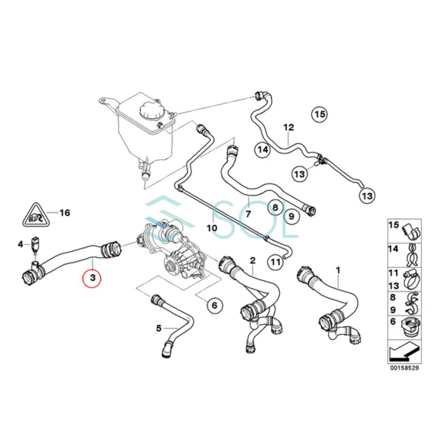 BMW ロアホース BMW E60 E61 E63 E64 ラジエーター リターンホース クーラントホース 540i 550i 650i ...