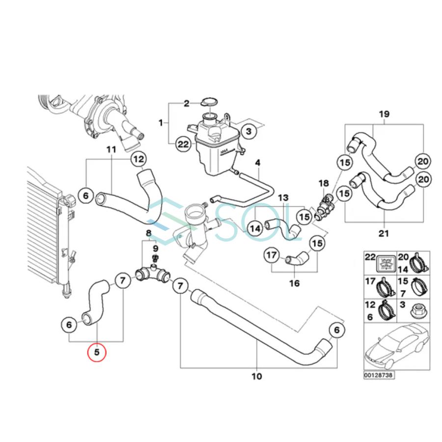 BMW MINI R50 R52 ラジエーター ロアホース ウォーターホース クーラントホース ワン クーパー 17127559476 ...