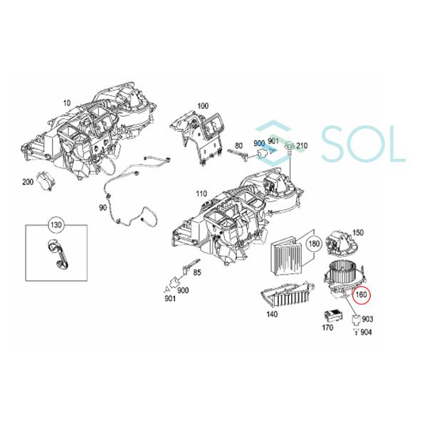 Mercedes-Benz 【特価品】ベンツ R171 エアコン ブロアモーター ブロアファン 左ハンドル車用 SLK200 SLK280 ...