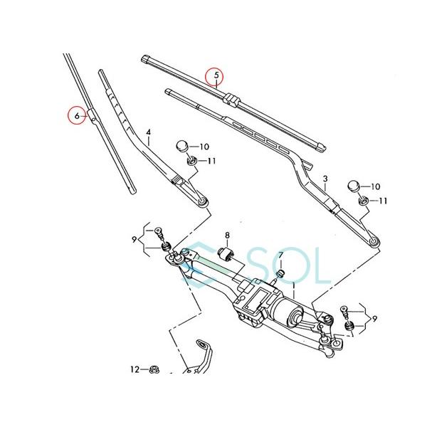 アウディ A3(8P1 8PA) フロント エアロワイパーブレード 左右セット 右ハンドル車用 8P2998002A 出荷締切18時 ...
