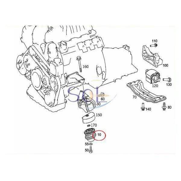 Mercedes-Benz ベンツ W202 W203 W209 エンジンマウント 左右共通 C200 C230 C240 C280 C320 ...