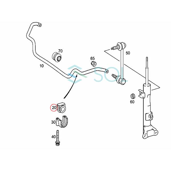 Mercedes-Benz ベンツ W203 フロント スタビライザーブッシュ スタビブッシュ 内径21mm 左右共通 C180 C200 ...