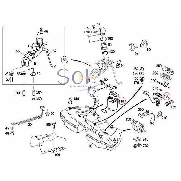ベンツ W203 フューエルレベルセンサー + フューエルポンプ(燃料ポンプ) セット C180 C200 C230 C240 C320 ...