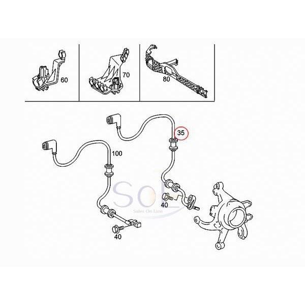 Mercedes-Benz ベンツ W203 リア ABSセンサー スピードセンサー 左側 C180 C200 C230 C320 C55 ...