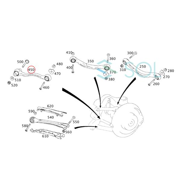 Mercedes-Benz ベンツ W204 X204 リア タイロッド 左右セット C180 C200 C250 C300 C350 C63 ...
