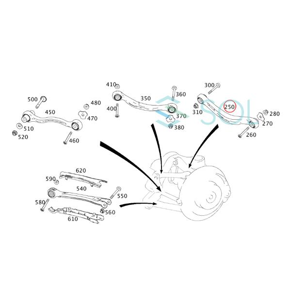 Mercedes-Benz ベンツ W204 W218 リア キャンバーアーム 左右セット C180 C200 C250 C300 C350 ...