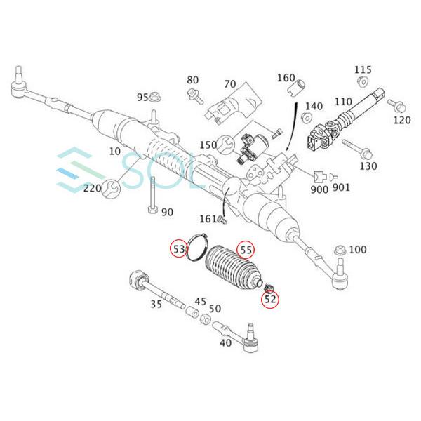 Mercedes-Benz 【特価品】ベンツ W204 W221 ステアリングタイロッドダストカバー ステアリングラックブーツ 左右共通 ...
